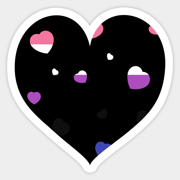 Chaotic Hearts, Pride Series - Genderfluid - Heart - Sticker | TeePublic